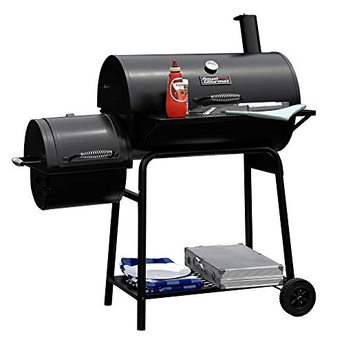 Royal Gourmet CC1830FG Charcoal Grill with High Heat-Resistant BBQ Gloves, 811 Square Inches, Black, Backyard Cooking with Offset Smoker