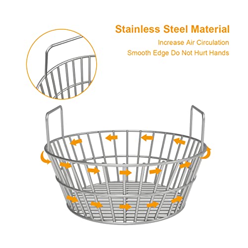 Stainless Charcoal Ash Basket for Large BGE Grill, Charcoal Grill Ash Basket also fits Kamado Joe Classic and Other Similar Grills
