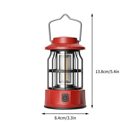 Camping Lights Tent Camp Atmosphere Lights Retro Lighting Portable Rechargeable Portable Horse Lights (Red)