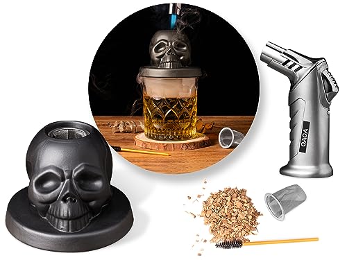 Cocktail Smoker Kit with Torch, Whiskey Smoker Kit, Bourbon/Drink/Old Fashioned Smoker Infuser Kit, 4Flavor of Wood Chips, Ideal Gifts for Men, Fathers, Boyfriends as Father's Day, Christmas, Birthday