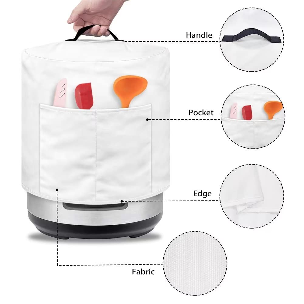 Annejudy Pink Cherry Blossom Kitchen Pressure Cooker Protector, Dust Cover for Small Appliances with Handles & Pockets, Lightweight Air Fryer Cover, Kitchen Small Appliance Accessories