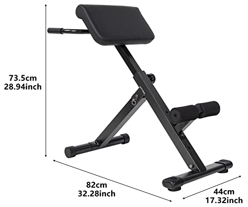 BalanceFrom Adjustable Roman Chair AB Back Hyperextension Bench with Handle, 300-Pound Capacity Black