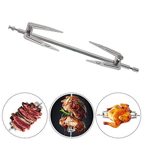 DOITOOL Air Fryer Forks Stainless Steel Grill Rotisserie Fork, 1PCS Roast Chicken Fork Fish Meat Grilling Fork, Replacement Air Fryer Grill Fork for BBQ Home Kitchen Outdoor Camping (25cm)