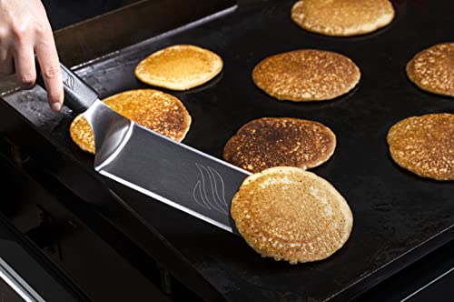 Blackstone 5550 Extra Long Griddle Spatula Set of 2- Perfect Heavy-Duty Stainless Steel Premium Flat Top BBQ Grill Accessories, Non-Slip Plastic Handle, Heat Resistant, Dishwasher Safe Easy to Clean