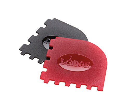 6.25" Burger Press & SCRAPERGPK Durable Grill Pan Scrapers, Red and Black, 2-Pack