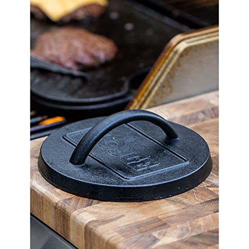 6.25" Burger Press & SCRAPERGPK Durable Grill Pan Scrapers, Red and Black, 2-Pack