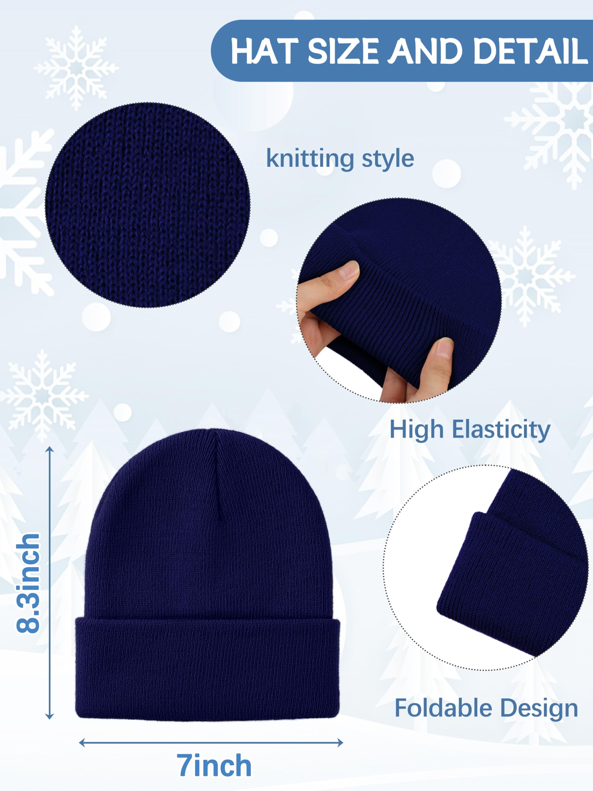 Gnodio 8 Pack Kids Beanie Hats and Gloves Set Kid's Knitted Beanies Hat Winter Gloves for Boys Girls
