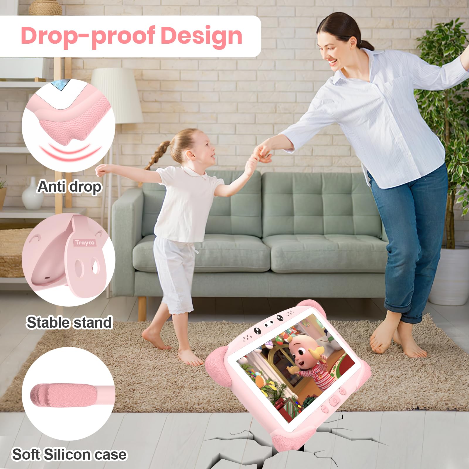 Kids Tablet, 7 inch Tablet for Kids, 32GB Toddler Tablet for Kids with Shockproof Case, Bluetooth, WiFi, Parental Control, Kids App Pre-Installed, Google, Netflix,YouTube