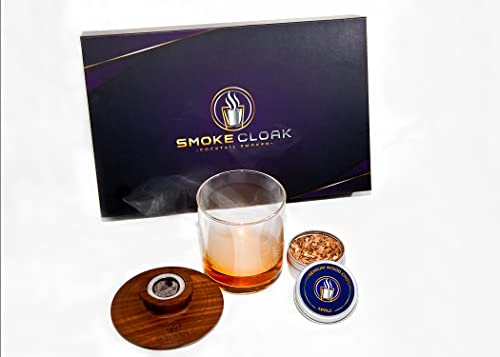 Cocktail Smoker Kit - Smoke Cloak - Old Fashioned Cocktail Kit - Whiskey Smoker Kit - Bourbon gifts for men - Drink Smoker (Torch Sold Separately)