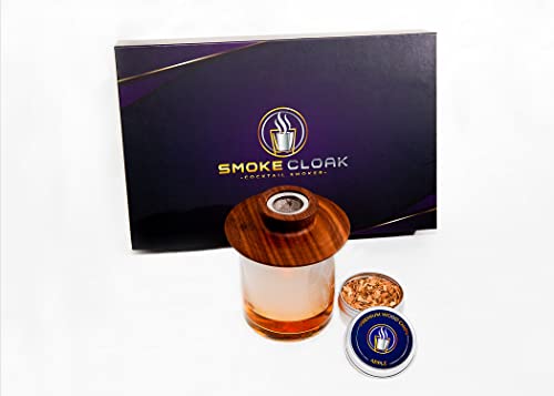 Cocktail Smoker Kit - Smoke Cloak - Old Fashioned Cocktail Kit - Whiskey Smoker Kit - Bourbon gifts for men - Drink Smoker (Torch Sold Separately)