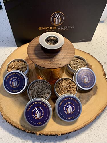 Cocktail Smoker Kit - Smoke Cloak - Old Fashioned Cocktail Kit - Whiskey Smoker Kit - Bourbon gifts for men - Drink Smoker (Torch Sold Separately)