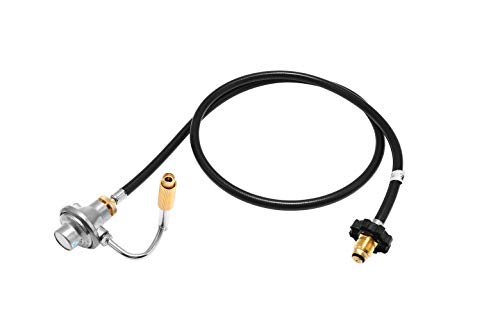 LS'BABQ 5 Ft Propane Adapter Hose 1 Ib to 20 Ib Converter and Gas Regulator fit for Coleman Roadtrip Portable Grill, Gas Regulator Part Connector Fitting Replacement Kit