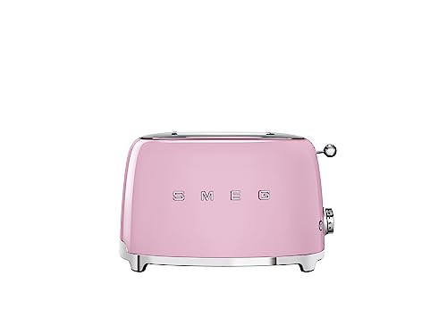 SMEG 2 Slice Toaster with Sandwich Rack Combo, Pink