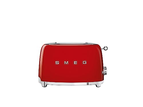SMEG 2 Slice Toaster with Sandwich Rack Combo, Red