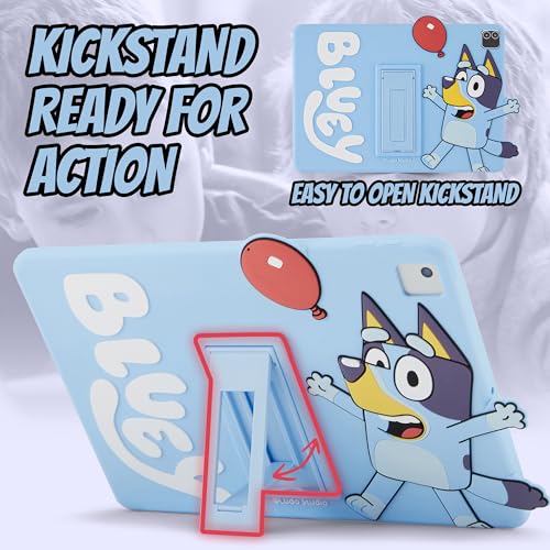 Bluey Kids Case for iPad, 9th Generation iPad Case, iPad 8th Generation Case, iPad 7th Generation Case for Kids, iPad 10.2 Case 2021/2020/2019, Tablet Cover with Stand, Shockproof Silicone Protector