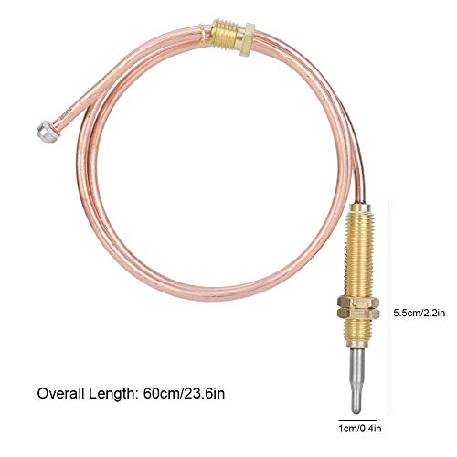 TOPINCN Thermocouple M8 Thread Heating Gas Burner Replacement Thermocouple Probe 600mm for Fireplace BBQ Grill Accessories