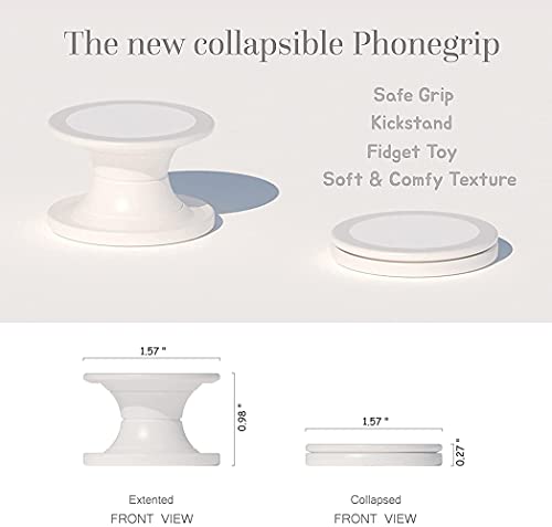 Collapsible Grip & Stand for Phones and Tablets (3 Pack ) - Rose Gold Marble White