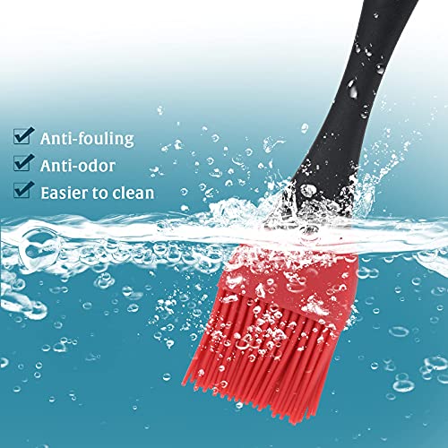 FOCUS FLAME Basting BBQ Baster Brush Grilling 2 pcs 8 IN Silicone Pastry Brush Oil Cooking Brush for cast iron Perfect Barbecue Baking Sauce Butter Dessert Marinade Meat Dishwasher Safe BBQ Brush