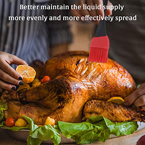 FOCUS FLAME Basting BBQ Baster Brush Grilling 2 pcs 8 IN Silicone Pastry Brush Oil Cooking Brush for cast iron Perfect Barbecue Baking Sauce Butter Dessert Marinade Meat Dishwasher Safe BBQ Brush