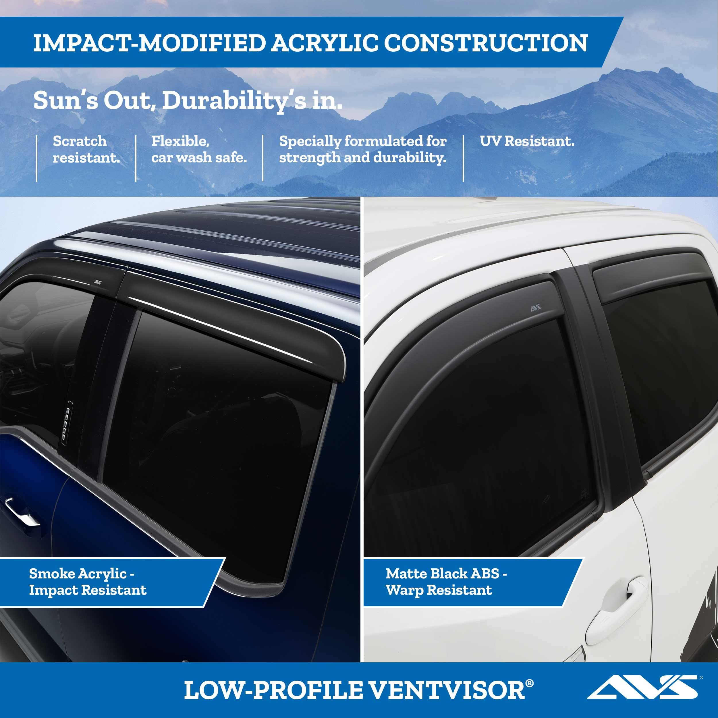 Auto Ventshade [AVS] Low Profile Ventvisor / Rain Guards | Smoke Color, 6 pc | 896004 | Fits 2008 - 2011 Subaru Impreza (Excludes WRX & STI)