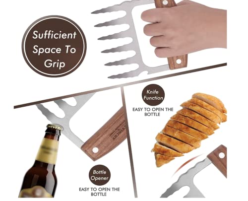 3-in-1 Shredder, Bottle Opener, Knife: The Ultimate BBQ Claws for Shredding Pork, Chicken, and More - Smoking Meat Accessories