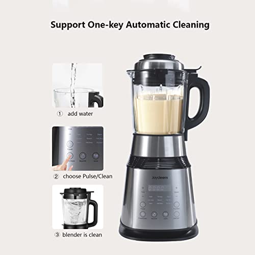 Joydeem Countertop Blender VK-1802, Cooking Blender for Soy Milk Soup Porridge and Milkshake, Juicer with Vacuum Pump, Support Pre-set & Keep Warm, 59Oz,1000W, Black