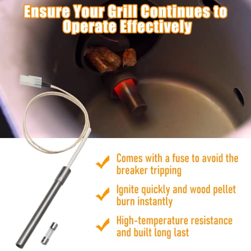 Digital Thermostat Controller Kit Replacement Parts Compatible with Camp Chef Wood Pellet Grills Smoker PG24STX/PG24XT/PG24S/PG24WWS, Include Meat Probe, Temperure Sensor Probe, and Igniter Hot Rod