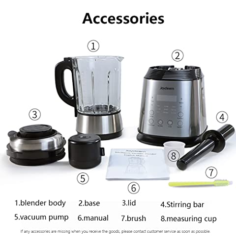 Joydeem Countertop Blender VK-1802, Cooking Blender for Soy Milk Soup Porridge and Milkshake, Juicer with Vacuum Pump, Support Pre-set & Keep Warm, 59Oz,1000W, Black