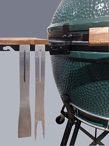 Proud Grill Connect it Magnetic BBQ Tool Set - 2 BBQ Tools - 4 Uses | Elegant Stainless Steel Design| Spatula and Fork Connect to use as Tongs and Server | Premium BBQ Utensil and Grill Accessory