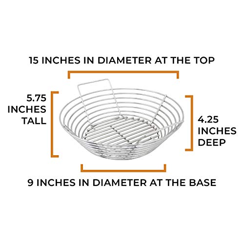 Kick Ash Basket Stainless Steel Charcoal Ash Basket for Kamado Joe Classic - Classic Kamado Grill Charcoal Basket Accessory - Designed in Wisconsin