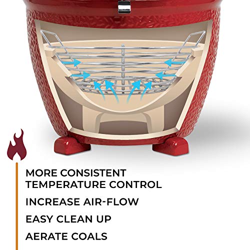 Kick Ash Basket Stainless Steel Charcoal Ash Basket for Kamado Joe Classic - Classic Kamado Grill Charcoal Basket Accessory - Designed in Wisconsin