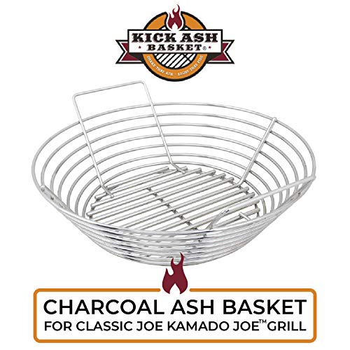Kick Ash Basket Stainless Steel Charcoal Ash Basket for Kamado Joe Classic - Classic Kamado Grill Charcoal Basket Accessory - Designed in Wisconsin