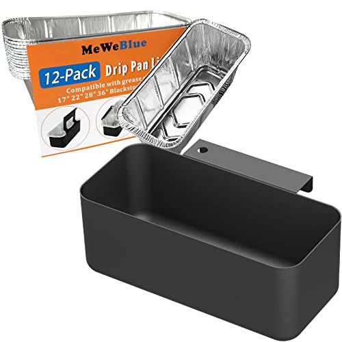 Grease Catcher for Blackstone Griddle with 12 Pack Blackstone Grease Cup Liners, Griddle Accessories Kit