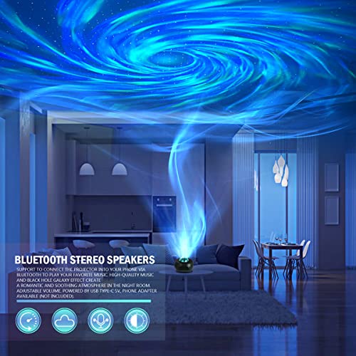 KisMee Galaxy Projector Ceiling Decor Star Light Projector Psychedelic Swirling Bedroom Decor for Teen Girls,Smart Skylight with Bluetooth Music Speaker, APP Control