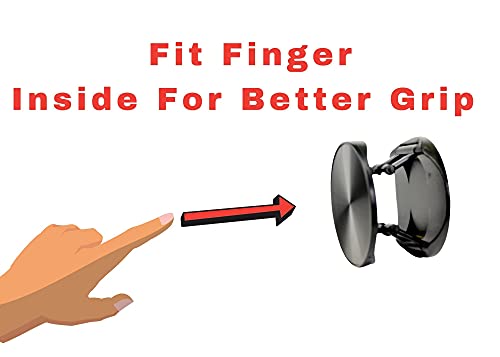 Unique Fortunes Finger Phone Grip Holder . for iPhone and Samsung. Phone Stand for Desk Phone Socket (Black)