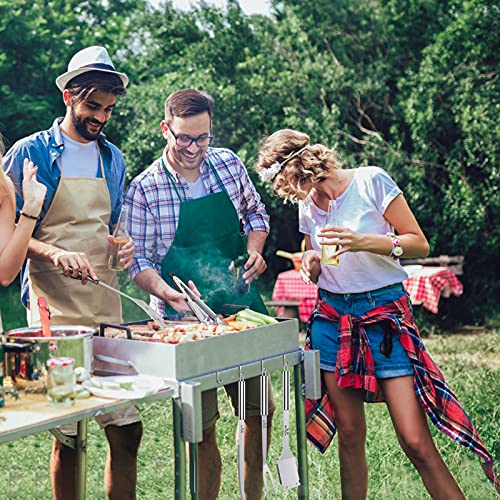 AISITIN 5 PCS Grill Accessories BBQ Set, Stainless Steel BBQ Grill Tools with Sturdy Spatula, Grilling Tongs, Fork and Brush, Ideal Grill Set for Outdoor Indoor Grill