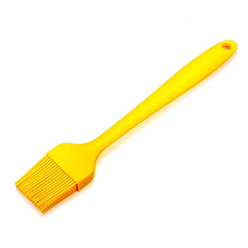 Silicone Basting Grill BBQ Sauce Baking Brush-Large Oil Brush-Perfect for Food,Marinating Meat,Steaks and Pastries(Yellow)