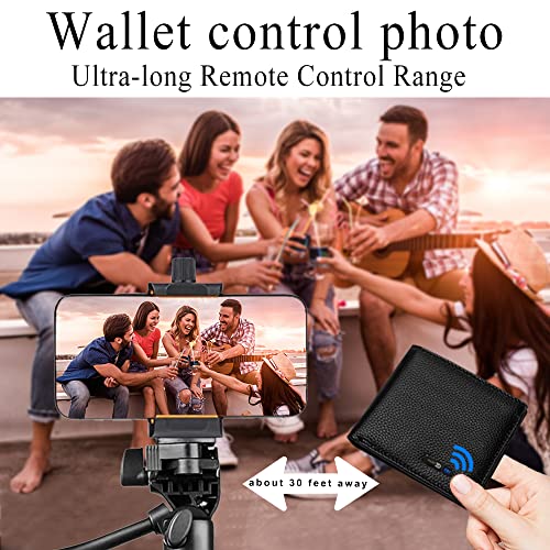 Trackable Bluetooth Anti-Lost Wallet for Men, Minimalist Slim Leather Wallet with GPS Position Locator & Finder Tracker Credit Card Gift Box