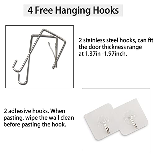 Woodland Animals Hanging Laundry Hamper Bag with 2 Door Hooks, Fox Elk Bear Mushroom Holding Dirty Clothes Bag, Saving Space Hanging Laundry Bag for Door Wall, Closet, Bathroom