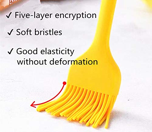 Silicone Basting Grill BBQ Sauce Baking Brush-Large Oil Brush-Perfect for Food,Marinating Meat,Steaks and Pastries(Yellow)