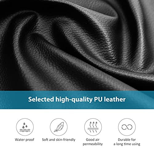 Pannow 63 Inch Upholstered Loveseat Sofa, Classic Chesterfield Couch with 2 Pillows and Roll Arms, Button Tufted PU Leather Sofa for Living Room Bedroom Guest Room, Black