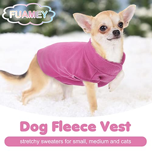 FUAMEY Dog Fleece Vest,Warm Sweatshirt Puppy Stretchy Sweater Pullover Dog Turtleneck Coat Dog Winter Jacket with Leash Hole,Doggie Dachshund Sweaters Yorkie Clothes for Small Medium Dogs Pink S