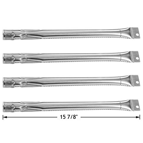 YIHAM KB846 Gas Grill Burner Replacement Parts for Charmglow 810-7400-S, 810-7420-S, 810-7440-S, 810-7600-S, Brinkmann Pro Series, Uniflame Barbecue Grills, 15 7/8 inch, Stainless Steel, Set of 4