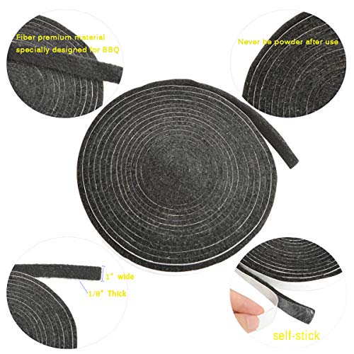 onlyfire BBQ High Heat Gasket Replacement with Adhesive Fits for Kamado Smokers Grills Like Big Green Egg, Kamado Joe,Pit Boss, Louisiana,Grill Dome