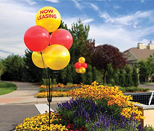 DuraBalloon - Weatherproof Reusable Balloon Cluster Pole Kit - Helium Free Plastic Outdoor Balloons