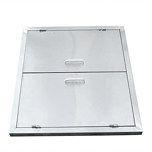 Outdoor Kitchen Door 28"x24" BBQ Double Doors Outdoor Oven Kitchen Stainless Steel Access Door