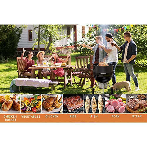 onlyfire Upgrade Chrome Plated Steel Rotisserie Ring Kit for Weber 18 Inch Kettle Charcoal Grills