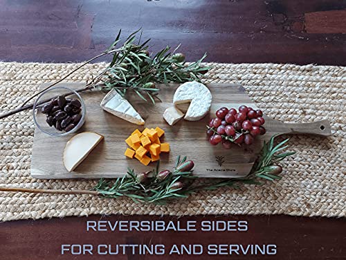 Acacia Wood Long Charcuterie Board, Made in Vietnam 24 x 8 x 0.8 Inch