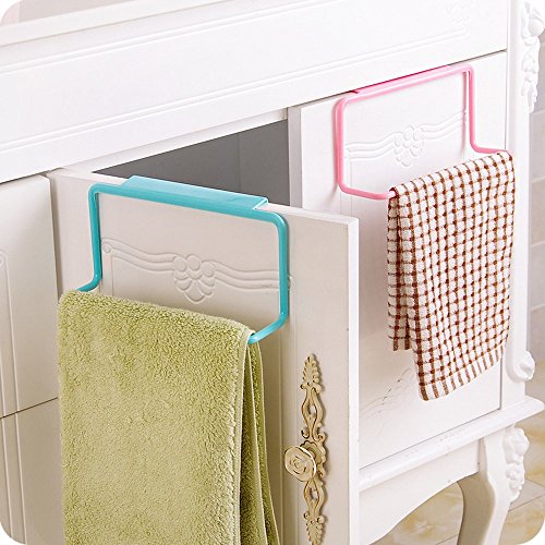 FlekmanArt Towel Rack Hanging Holder Organizer | Towel Bar Rack for Kitchen Bathroom | Over The Door Towel Rack Hand Towel Rack Inside Cabinet Towel Rack Cabinet Cupboard Hanger Shelf