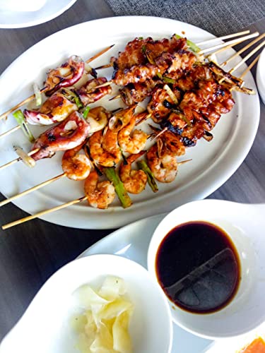 Fasmov 1000 Pack Natural Bamboo Skewer Sticks, Bamboo BBQ Appetizer Skewers for Grilling, Kabob, Fruit, Appetizers, Cocktail, Brunch, Chocolate Fountain, 8-Inches